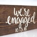 Hand Painted Calligraphy Wooden We're Engaged 6x12 Sign - Etsy