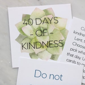 40 Days of Kindness Card Set, Lent Activity, Catholic Home, Prayer and ...