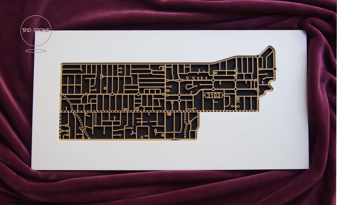 Balwyn / Deepdene 3103 Victoria. Laser cut street map wall - Etsy 日本