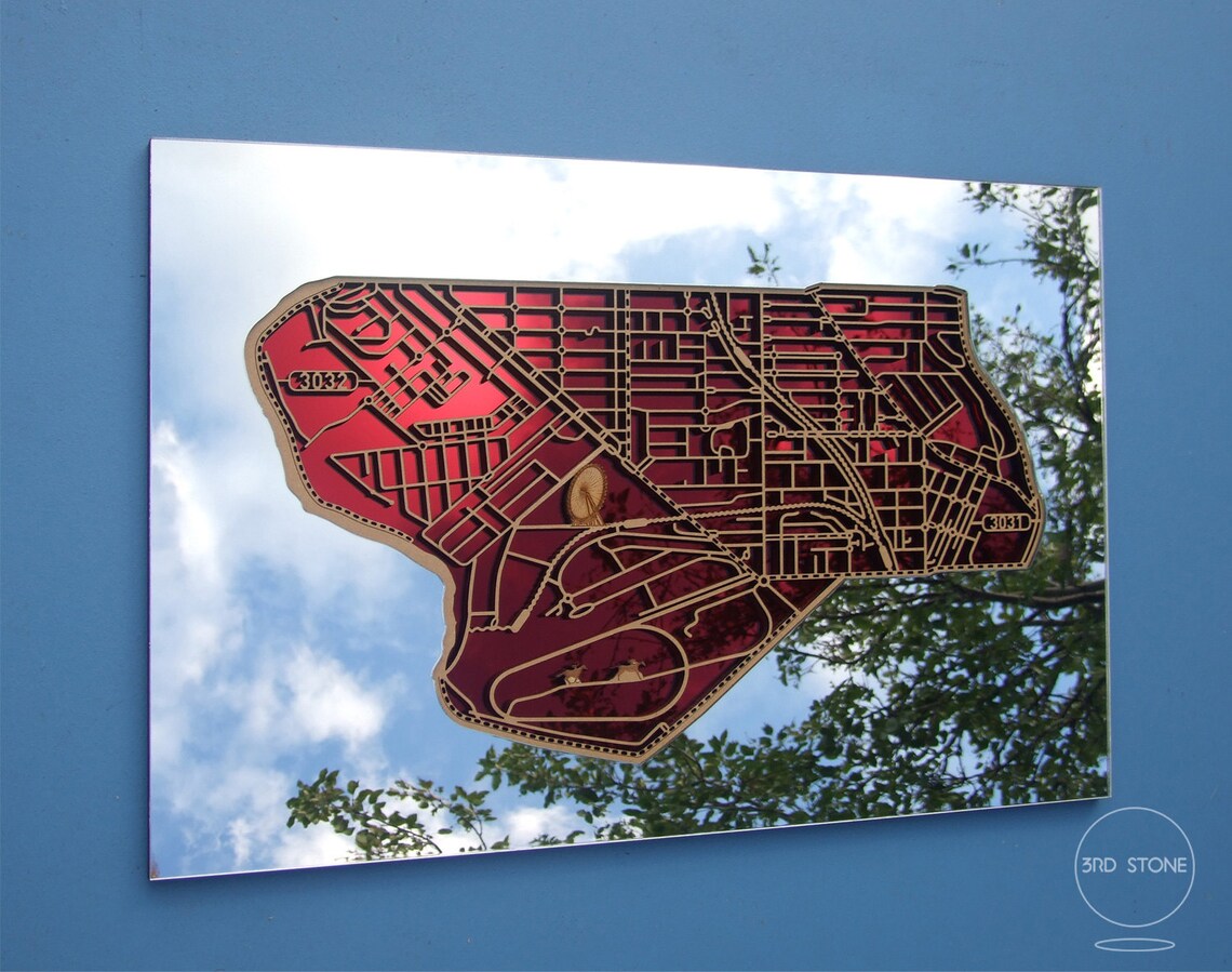 Ascot Vale 3032 and Surrounds, Victoria. Laser Cut, Street Map, Wall ...