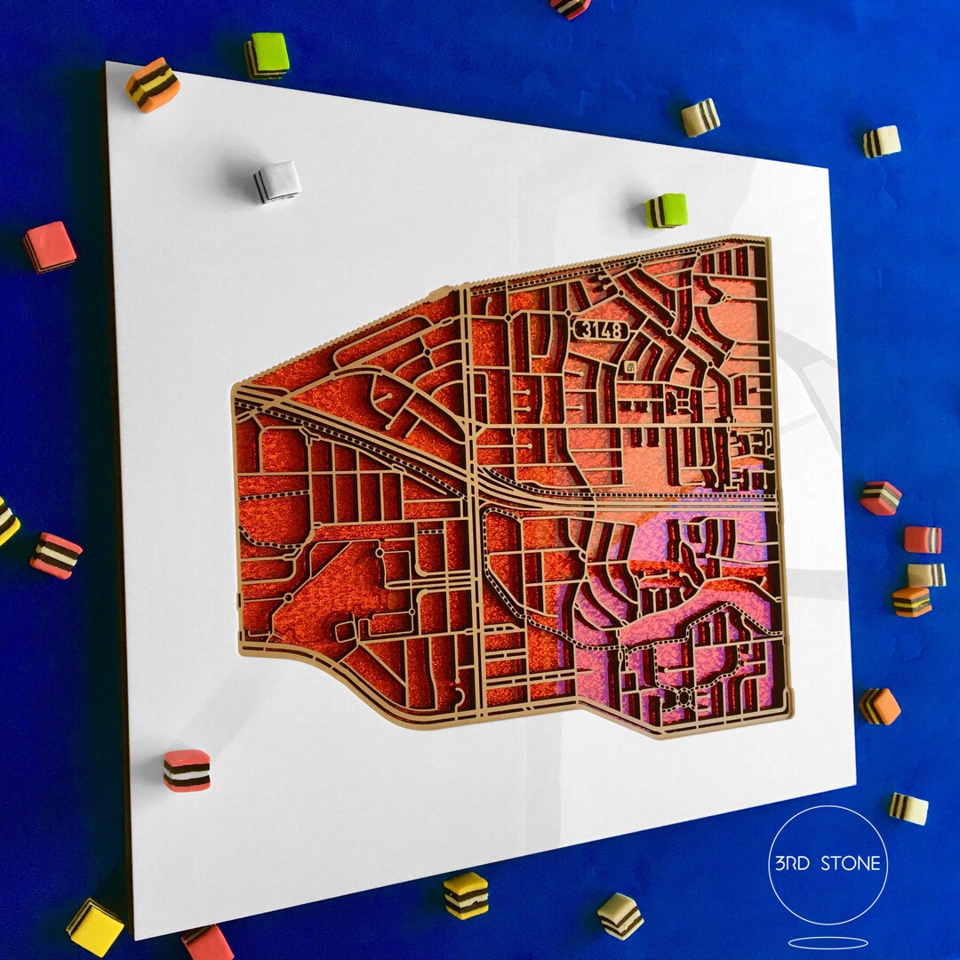 Chadstone 3148, Victoria. Laser Cut, Street Map, Wall Decoration. - Etsy