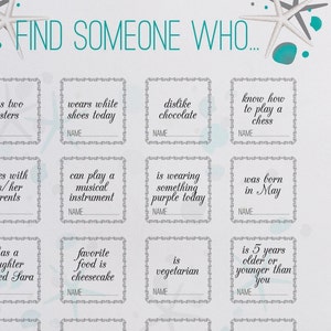 Wedding Game ''find Someone Who..'' Bundle, Wedding Icebreaker for ...
