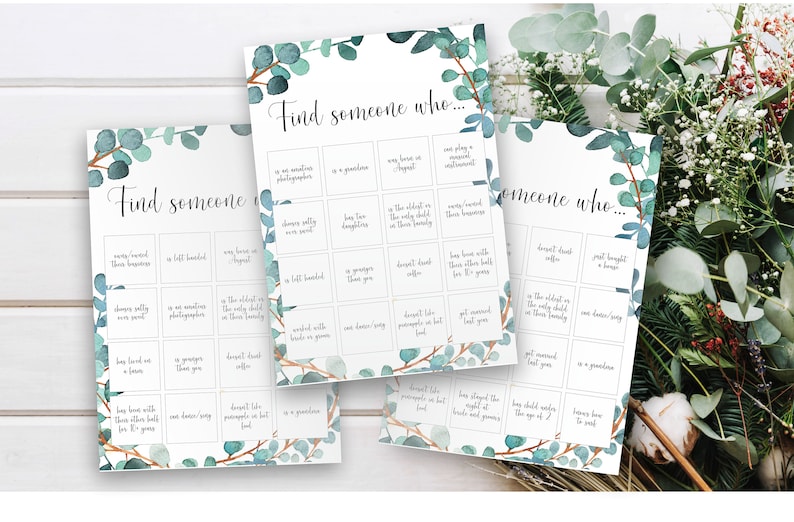 Printable Game ''find Someone Who..'', Wedding Icebreaker for Guests ...