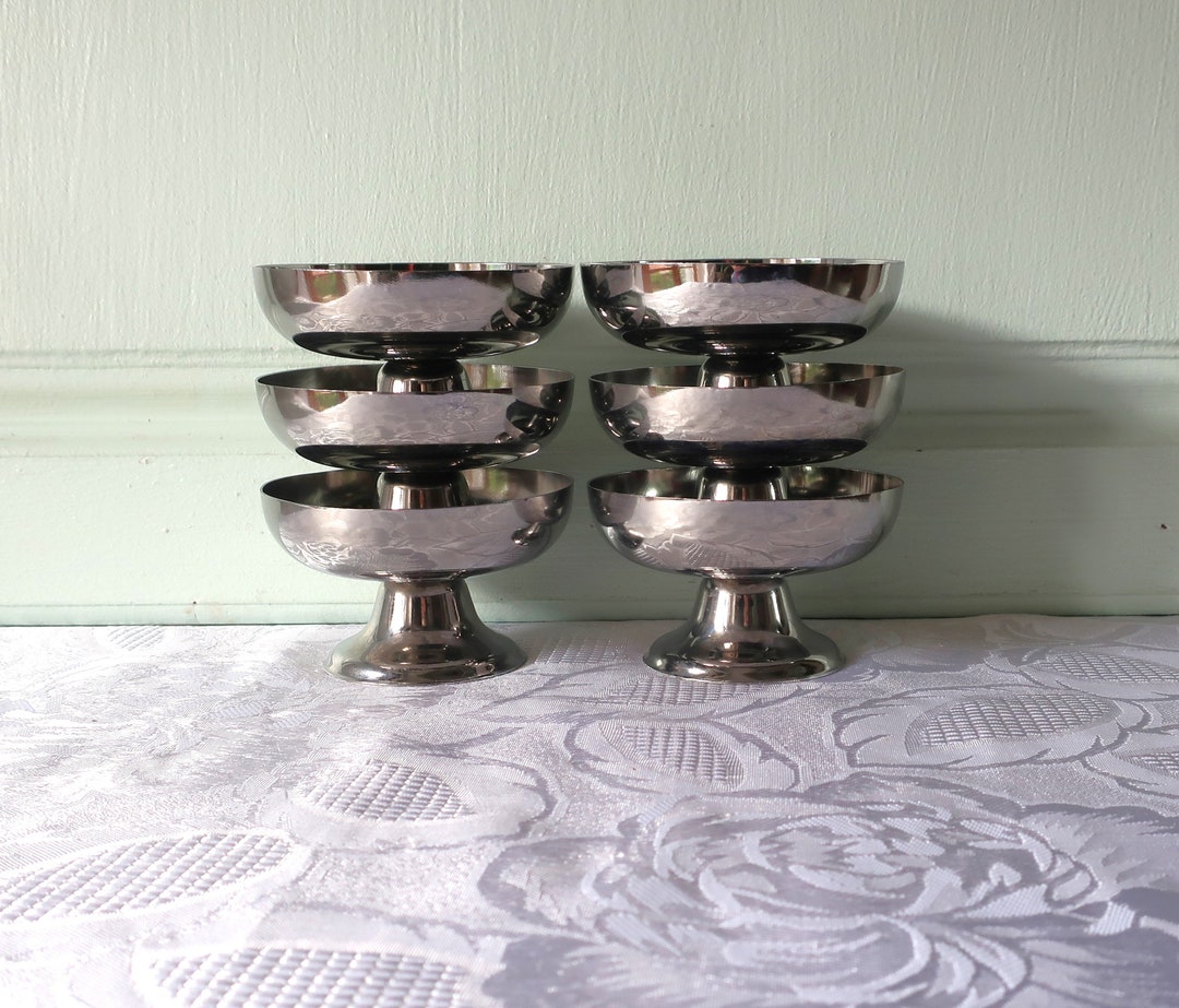 Set of 6 Metal Stainless Steel Ice Cream Cups - Etsy