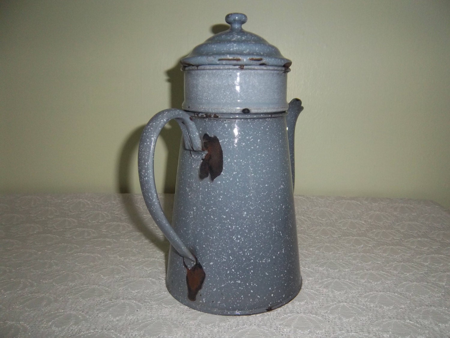 French Coffee Pot Vintage Enamel Coffee Jug cafetière - Etsy