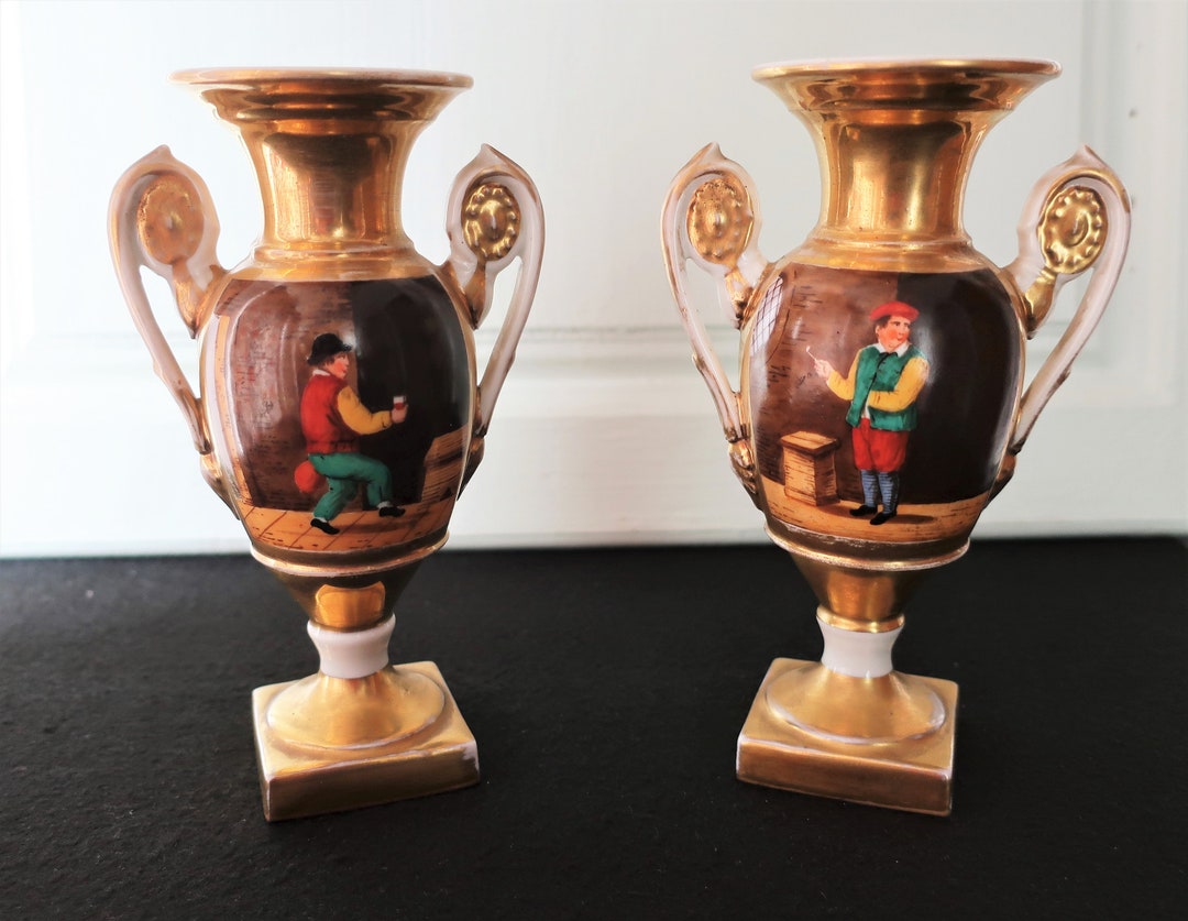 A Pair of Hand Painted Limoges Vases - Etsy