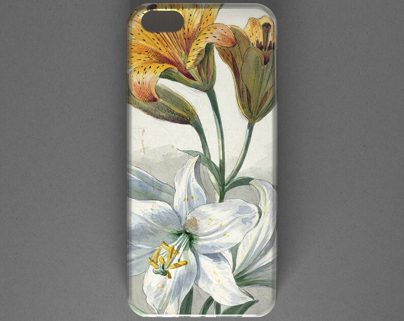 Yellow White Lily Lilies Flowers Apple iPhone SE Plus X XR 11 12 13 14 ...
