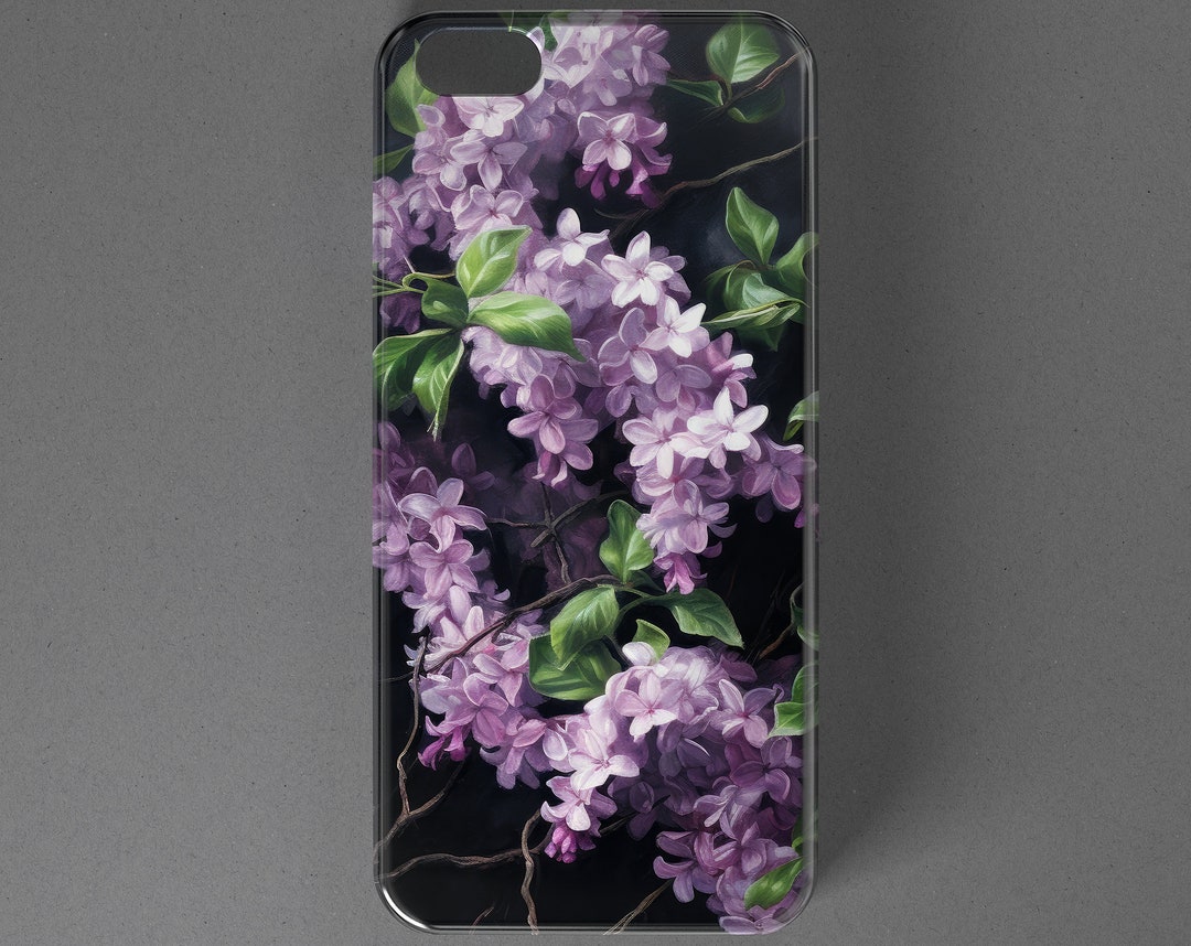 Lilac Floral Aesthetic Botanical Apple iPhone SE Plus X XR 12 13 14 15 ...