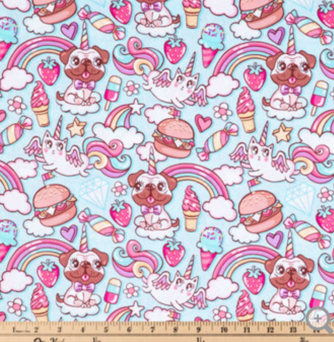 Unikitty and Unipuppy 100% Cotton Fabric by the Yard - Etsy