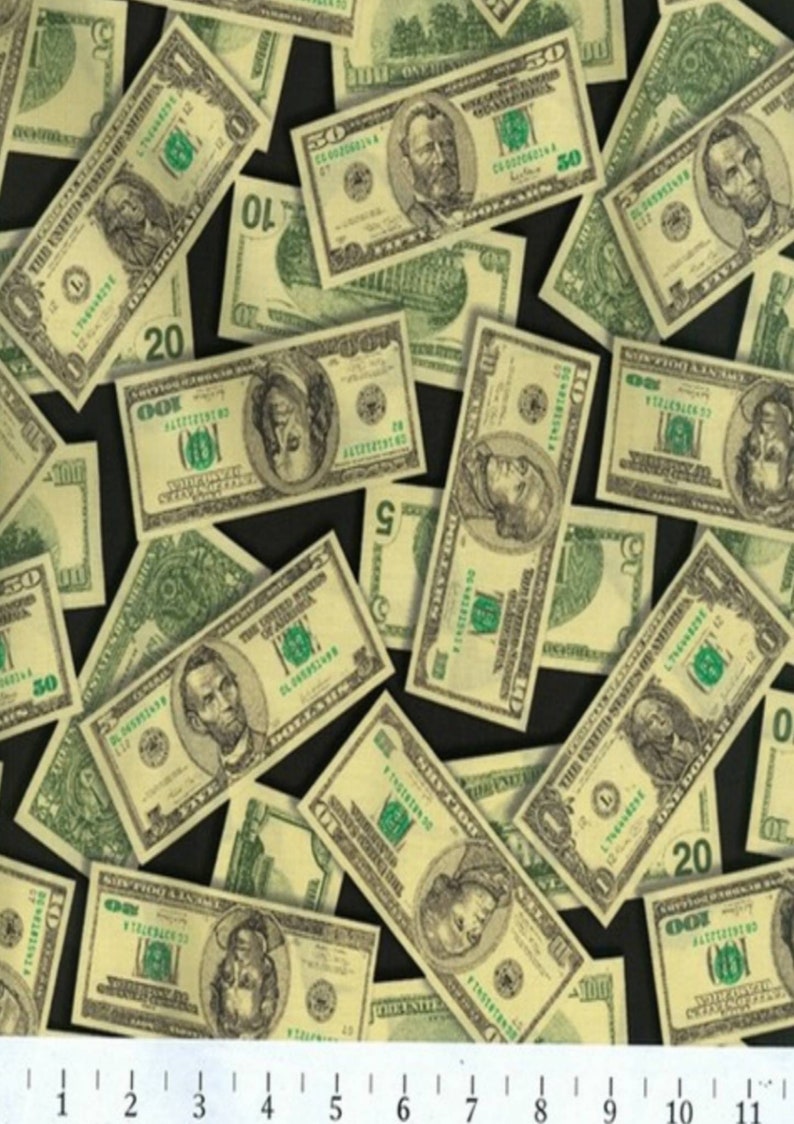 Tossed Money 100% Cotton Fabric by the Yard - Etsy