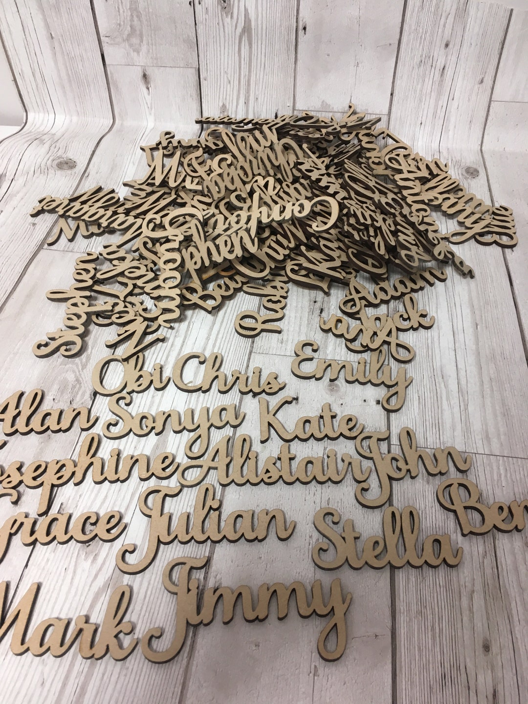 Personalised Wedding Wooden Names, Wood Name Cards, Wedding Names, Wood ...