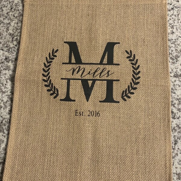 Monogram Burlap - Etsy