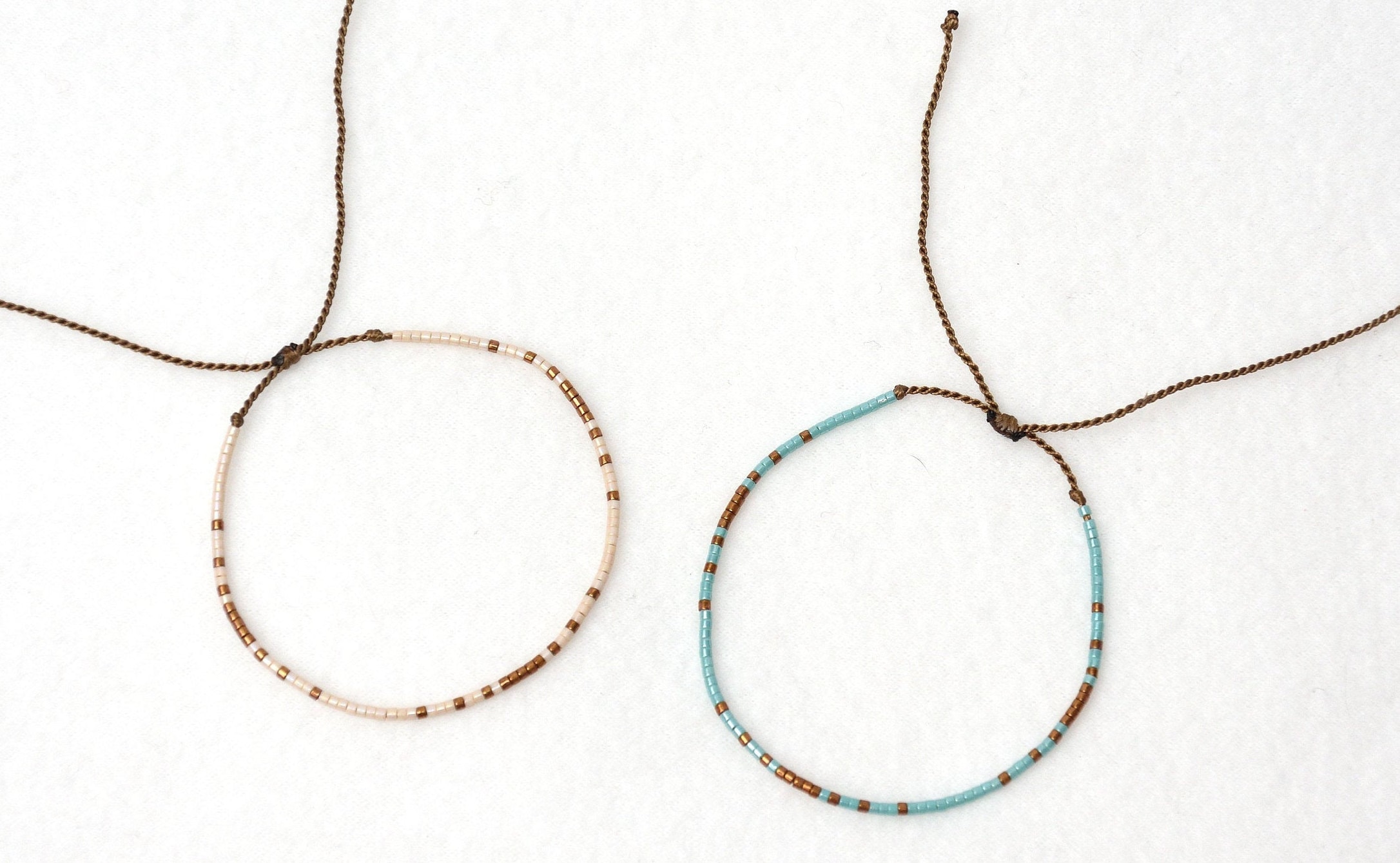 Minimalist bracelet Tiny beaded bracelet turquoise Stacking | Etsy