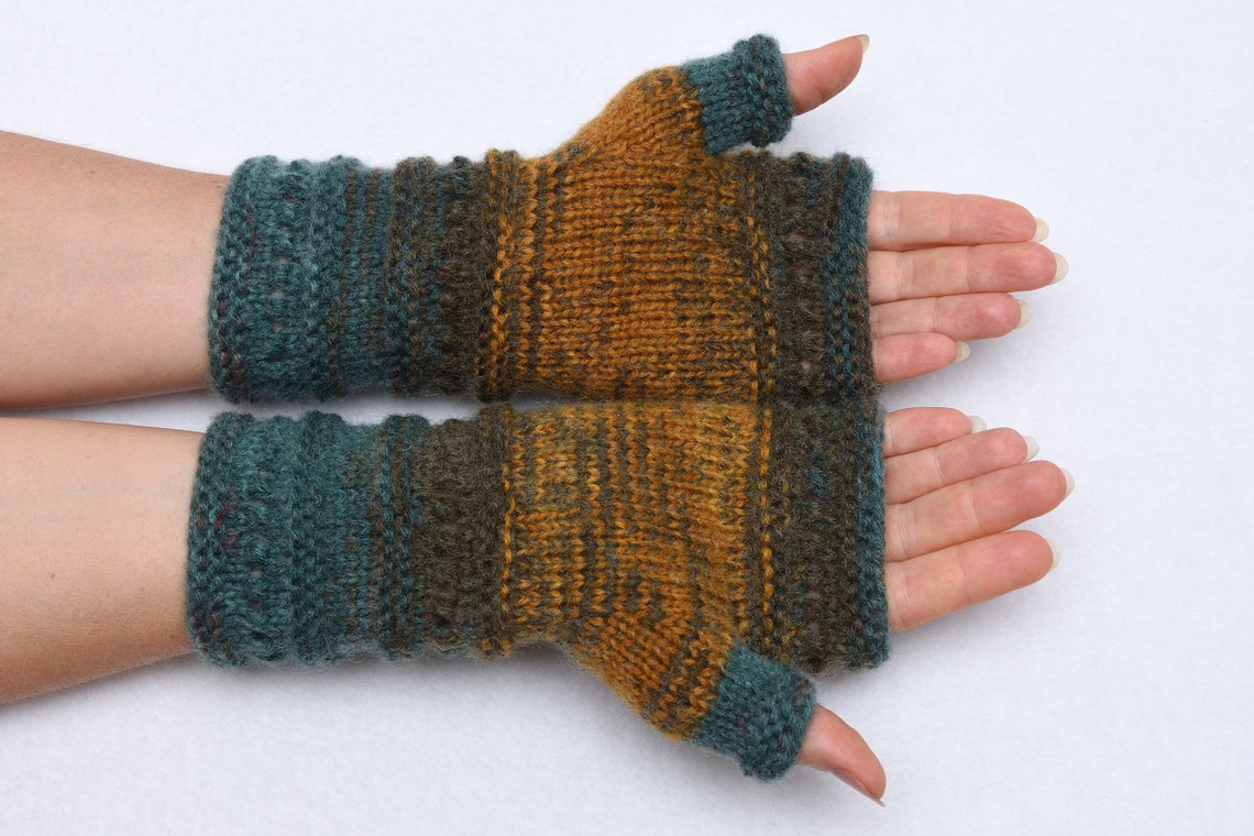 Soft Fingerless Gloves Women Cozy Mittens Arm Warmers Colorful - Etsy