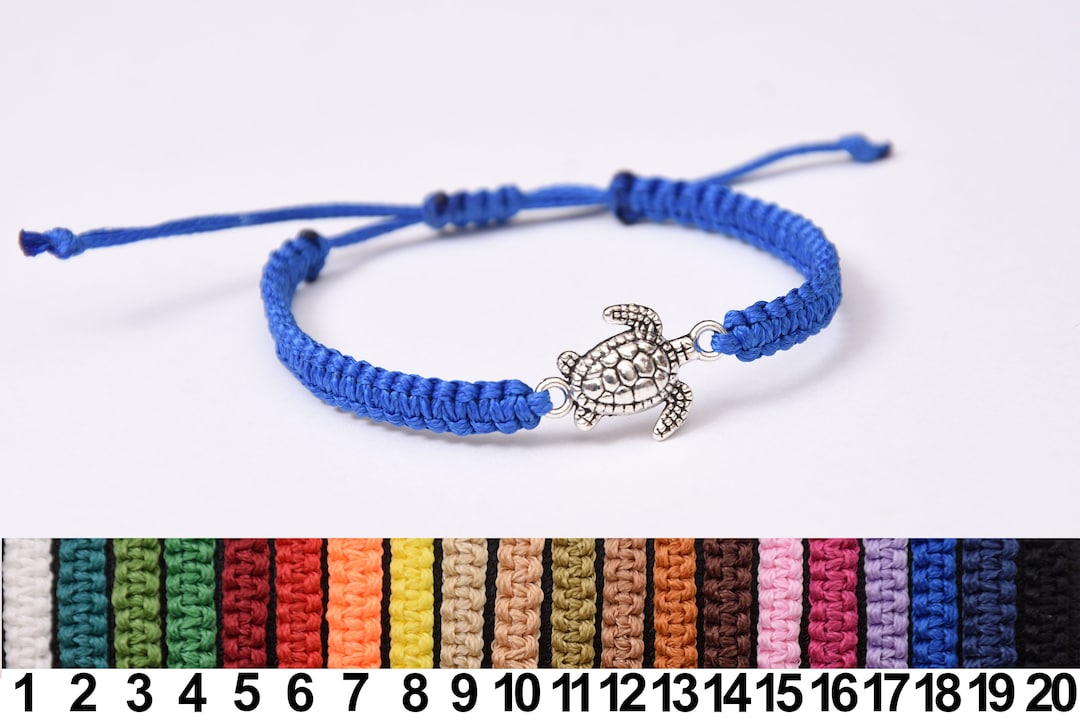 Waterproof Turtle Bracelet Macrame Square Knot Bracelet Friendship Surf ...
