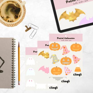 Pastel Halloween Doodle Sticker Set Goodnotes Files Pngs for Digital ...