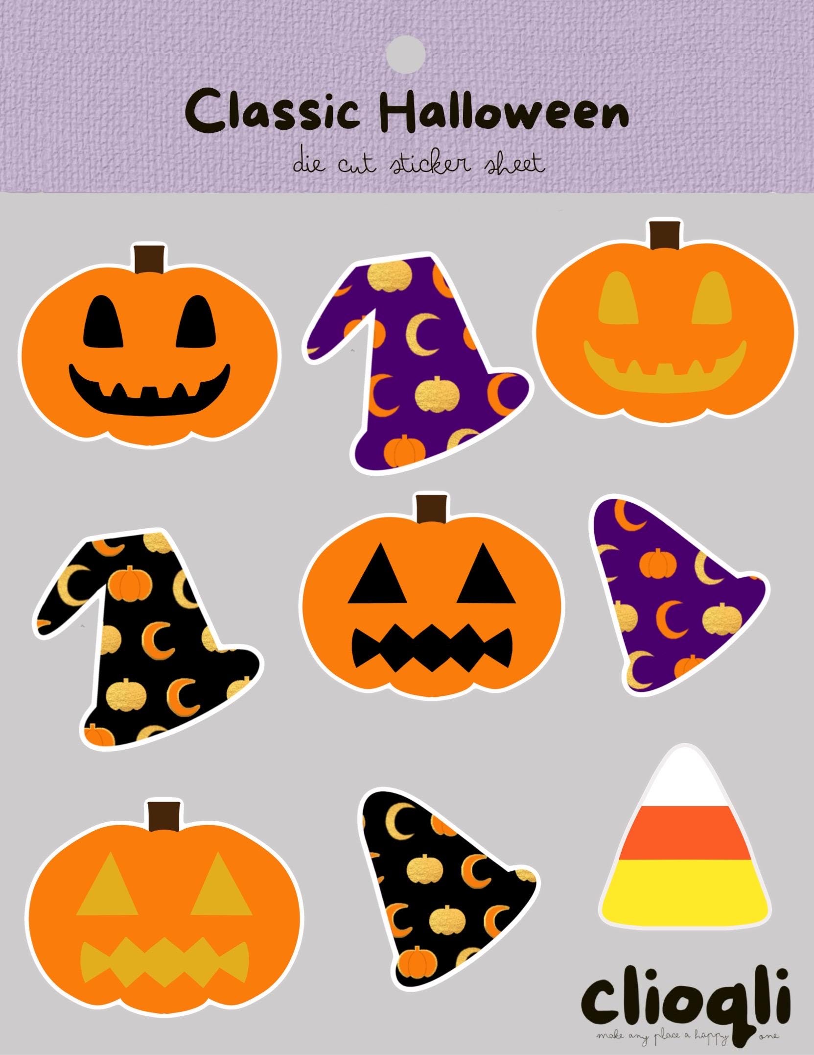 Classic Halloween Die Cut Sticker Set Goodnotes Files Pngs for Digital ...