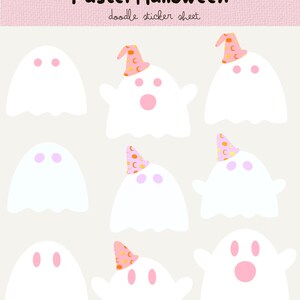 Pastel Halloween Doodle Sticker Set Goodnotes Files Pngs for Digital ...