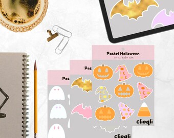 Classic Halloween Die Cut Sticker Set Goodnotes Files Pngs for Digital ...