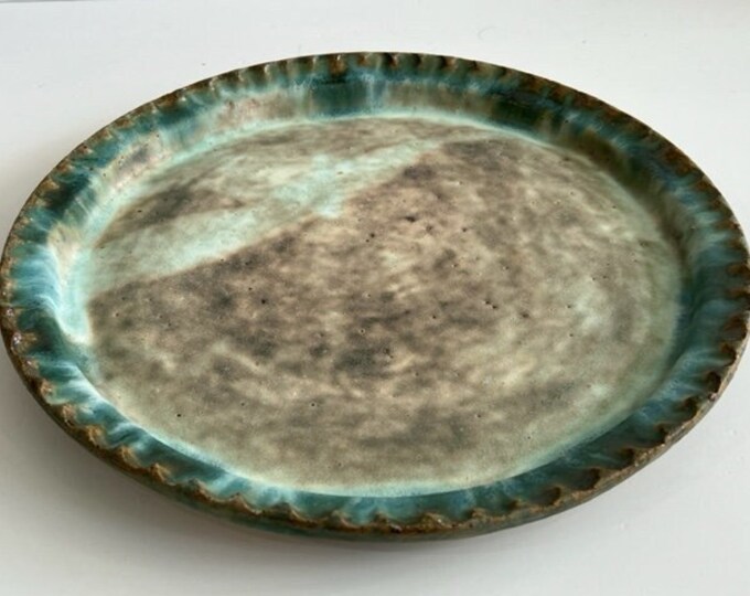 Signed Mccarty Turquoise and Aqua Color Studio Pottery Mid Century ...