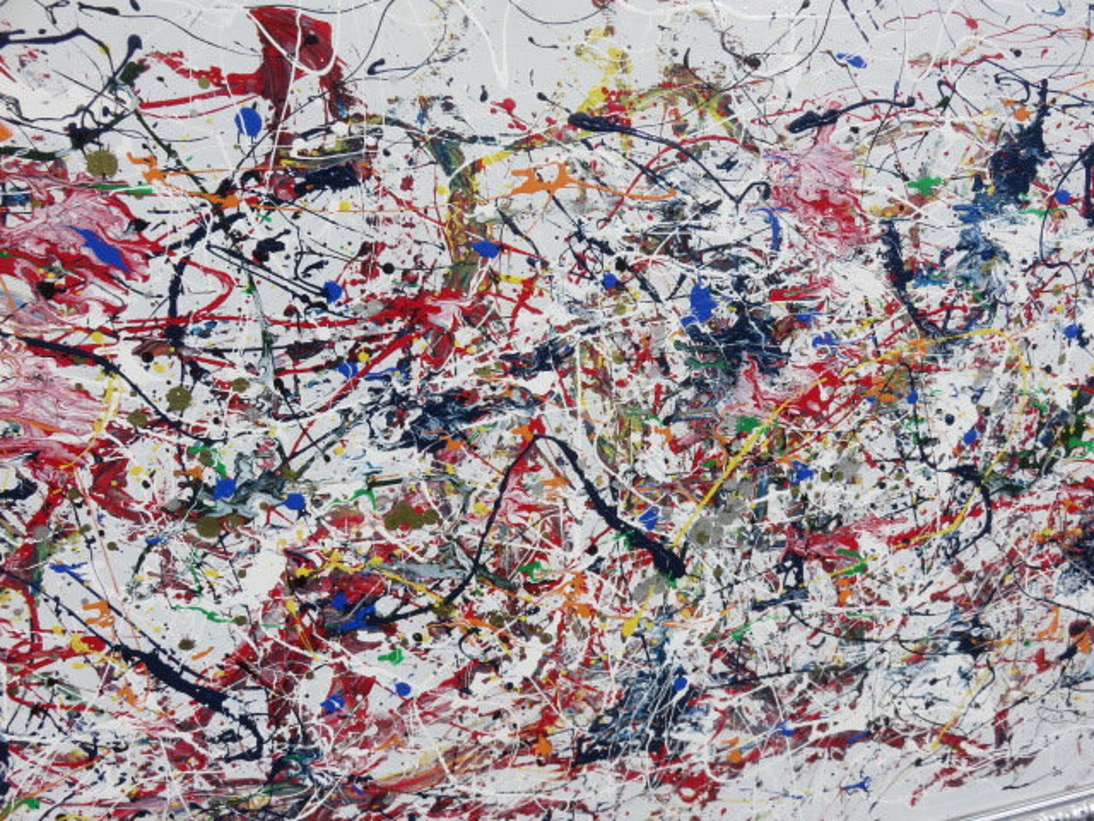 Huge Jackson Pollock Style Abstract Painting on Wood Mid - Etsy