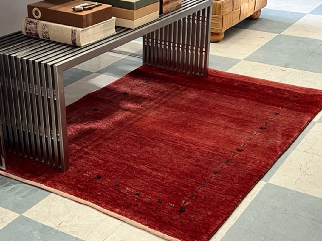 Hand Knotted Thick Wool Rug Mid Century Modern - Etsy