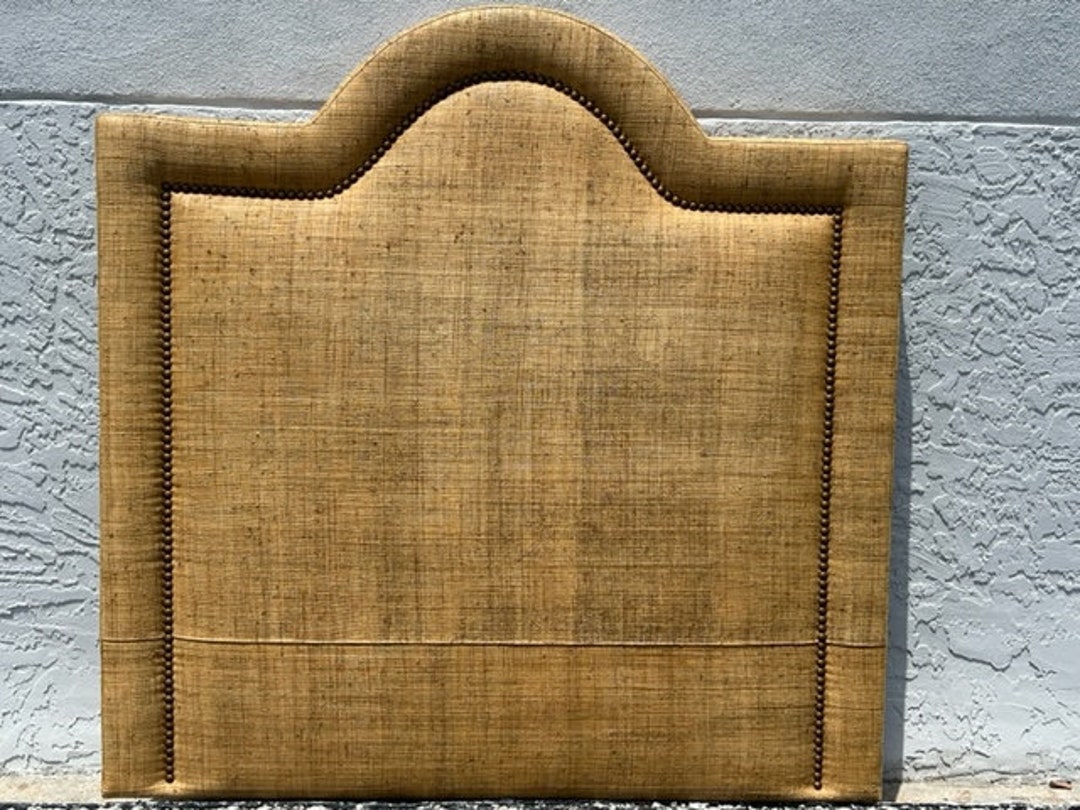 Harrison Van Horn Style Grass Cloth Full Size Headboard Mid Century ...