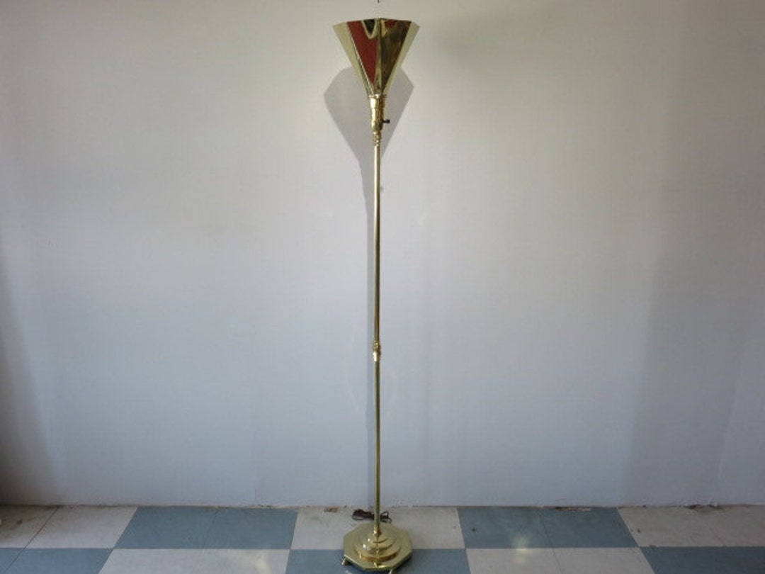 Vintage Brass Torchiere Lamp Mid Century Modern Lighting - Etsy
