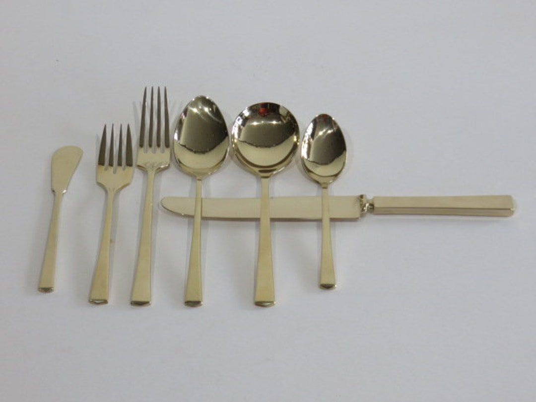 Empress Dirigold Goldware Set of Flatware Seven Piece Setting Service for Twelve People Signed ...