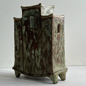 Studio Pottery Slab Built Ikebana Container Mid Century Modern Ceramics ...