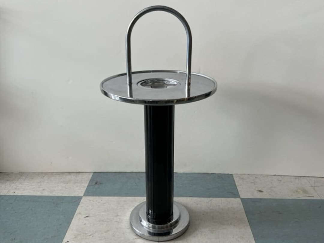 Industrial Streamline Design Standing Chrome and Enamel Smoke Stand - Etsy