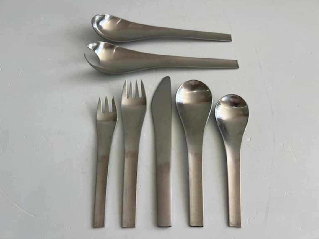 Georg Jensen Blue Shark Pattern Flatware Mid Century Modern Stainless ...