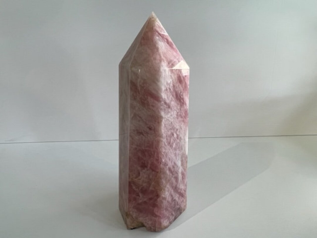 Large Pink Quartz Crystal Obelisk Sculpture - Etsy