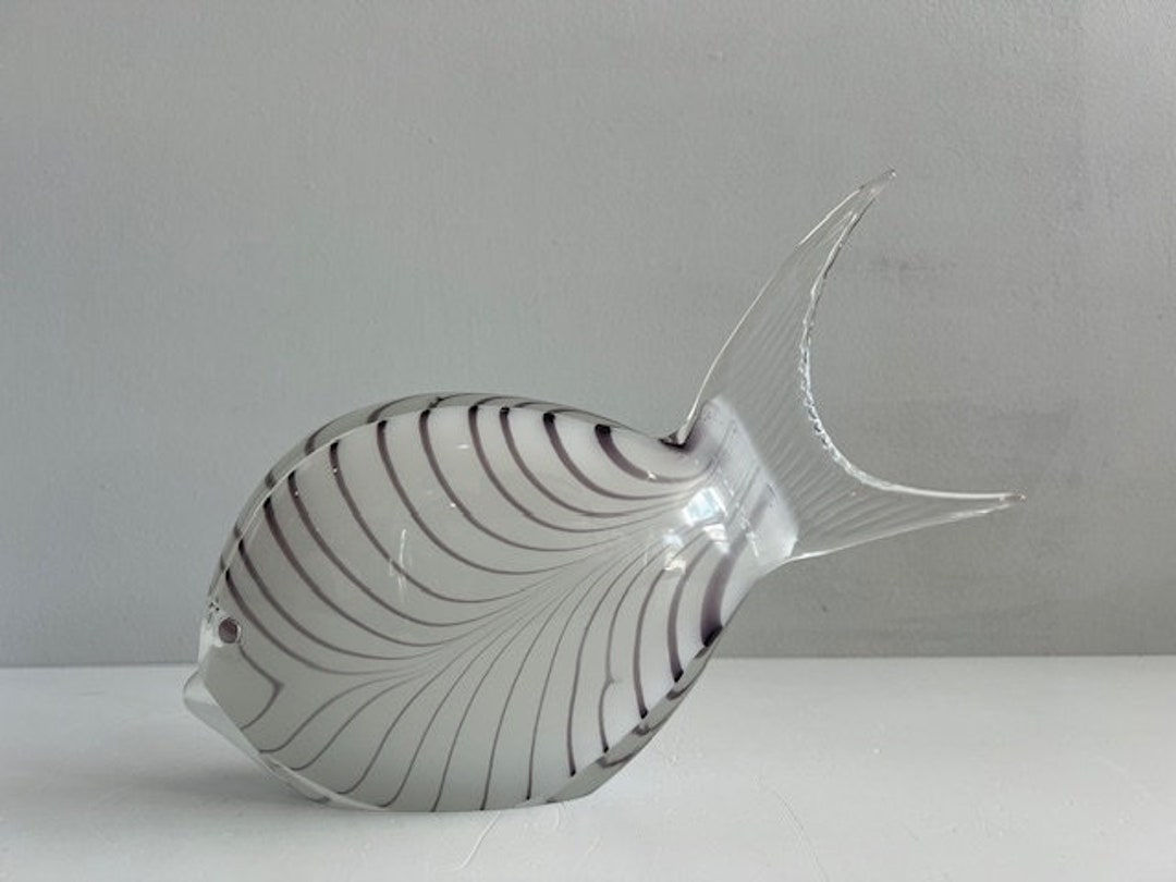 Venini Style Murano Glass Fish Sculpture Mid Century Modern Italy - Etsy