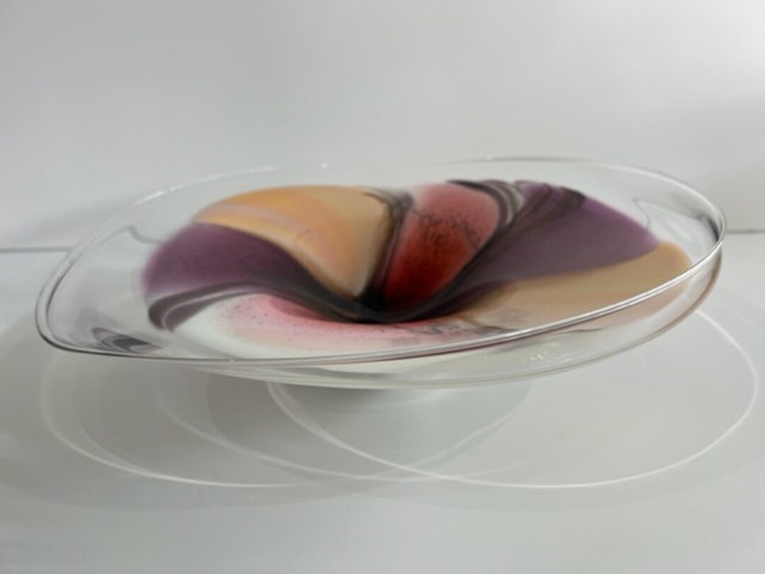 Artist Signed Studio Art Glass Bowl Mid Century Modern Glass - Etsy