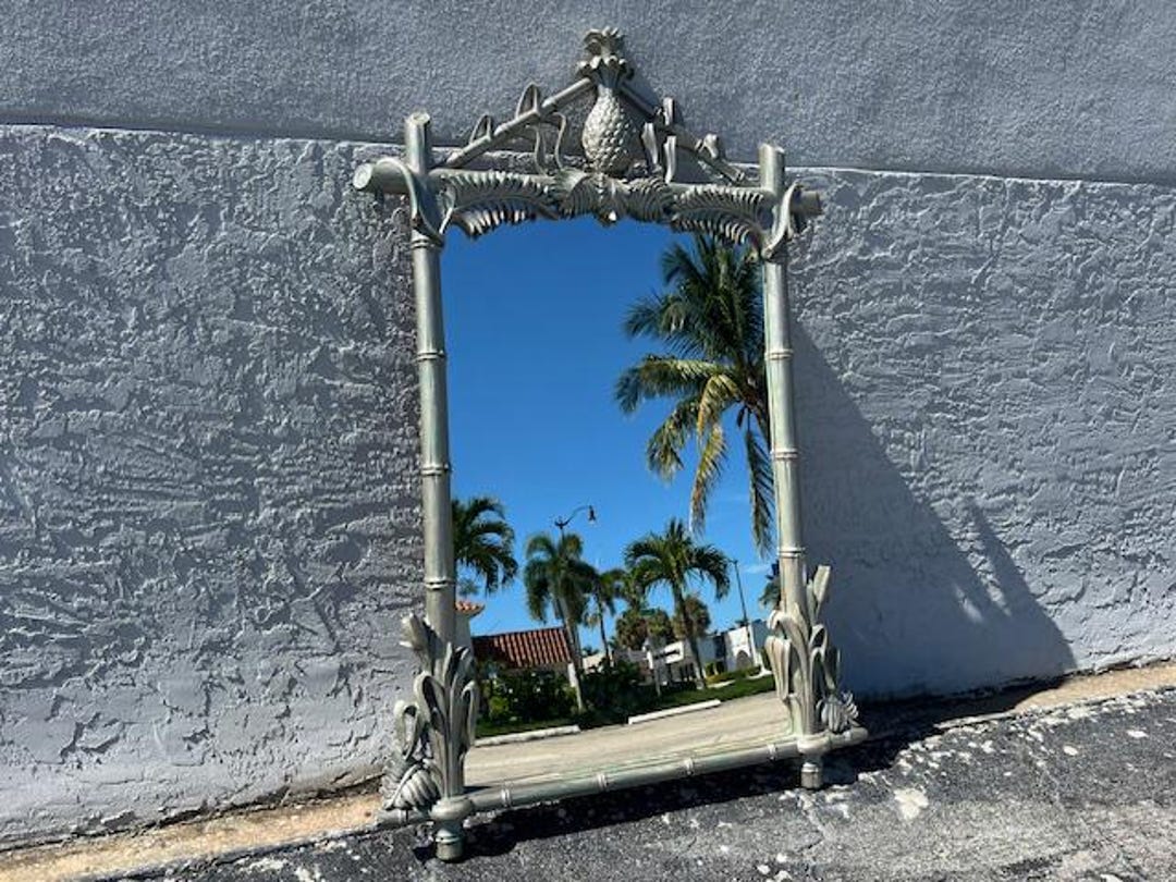 Gampel Stoll Pineapple and Faux Bamboo Mirror Mid Century Modern Home ...