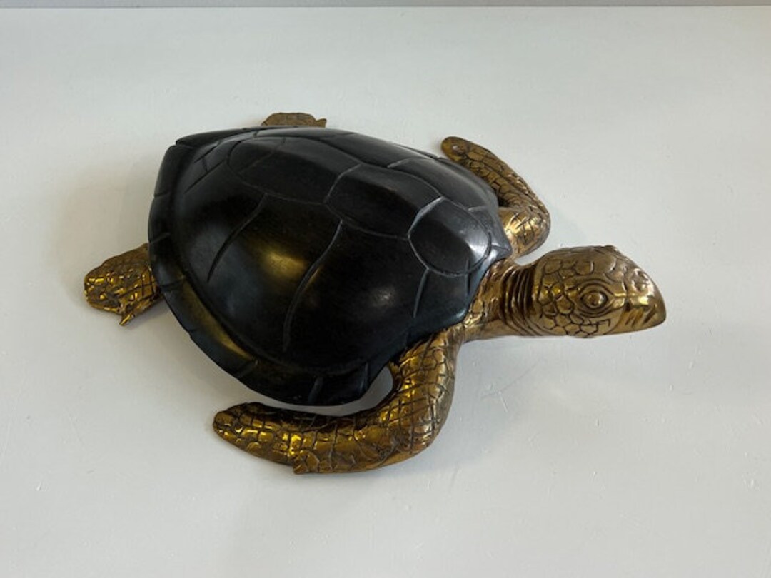 Gabriella Crespi Style Brass Sea Turtle Box Mid Century Modern Home ...