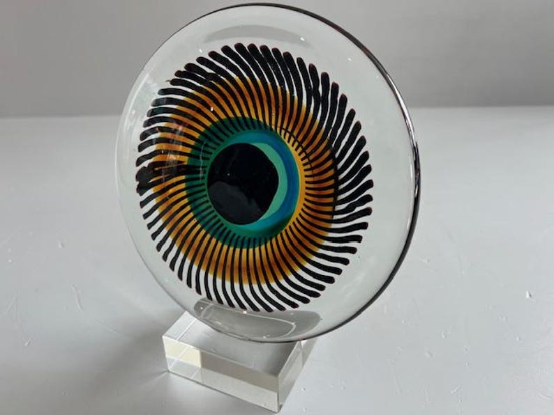 Murano Glass Eye Art Sculpture Mid Century Modern Object - Etsy