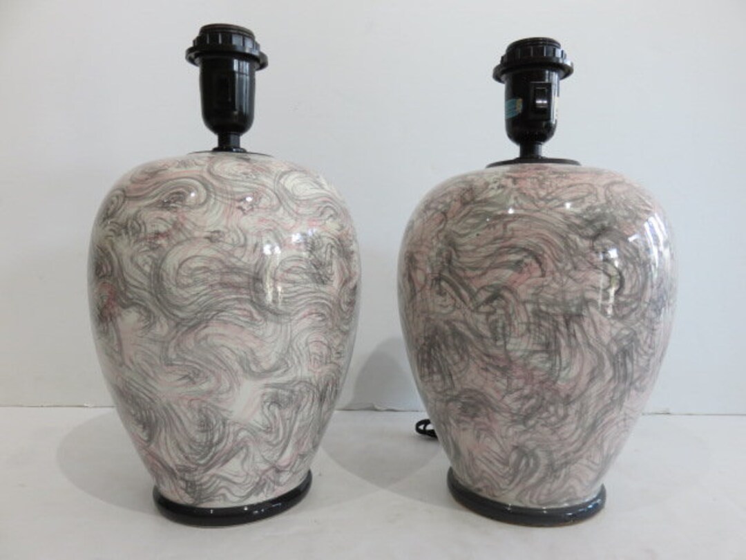 Vintage Pair of Signed Italy Hand Painted Sascha Brastoff Style Ceramic ...