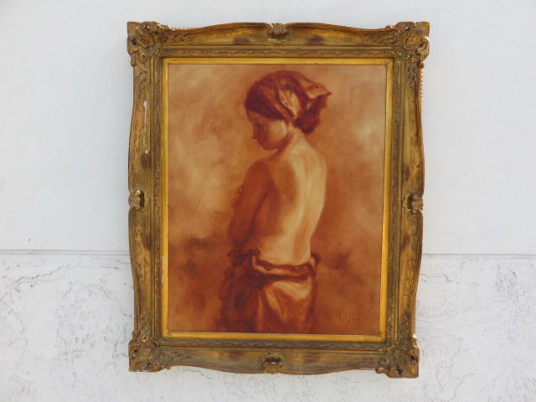 Philippe Alfieri Painting of Nude Female on Canvas Mid Century Modern ...