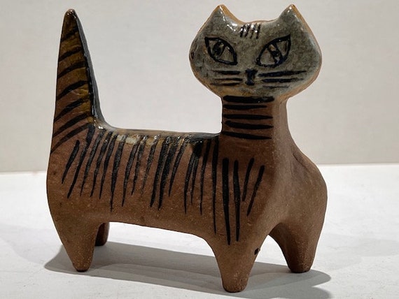 Lisa Larson Cat Hand Crafted LILLA Small Zoo Pottery Sweden Gustavsberg ...