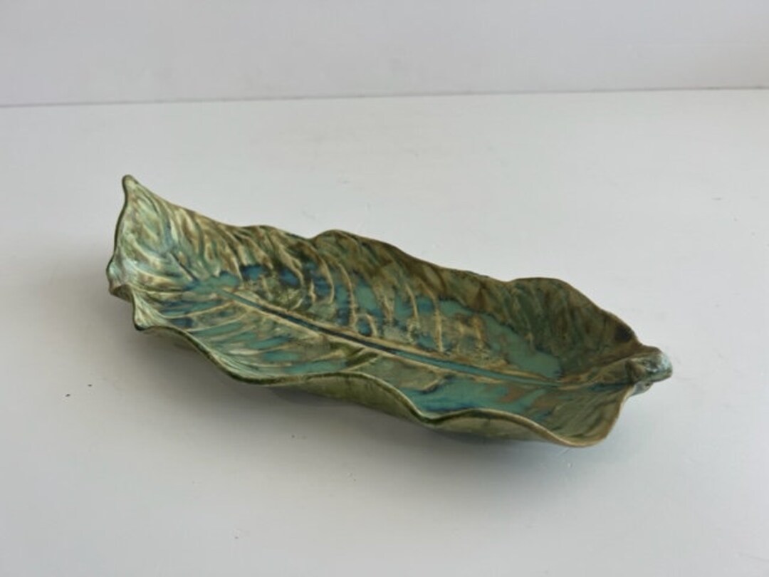Signed Studio Pottery Leaf Tray Mid Century Modern Ceramics - Etsy