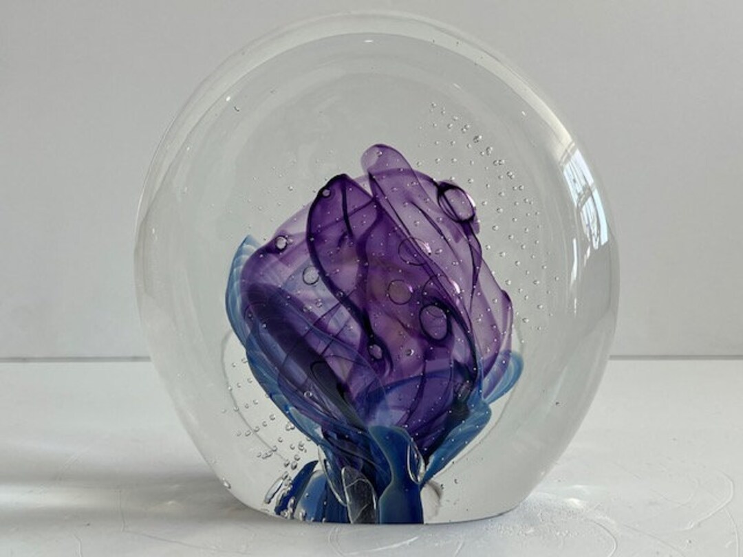 Signed Rollin Karg Glass Art Sculpture Mid Century Modern - Etsy