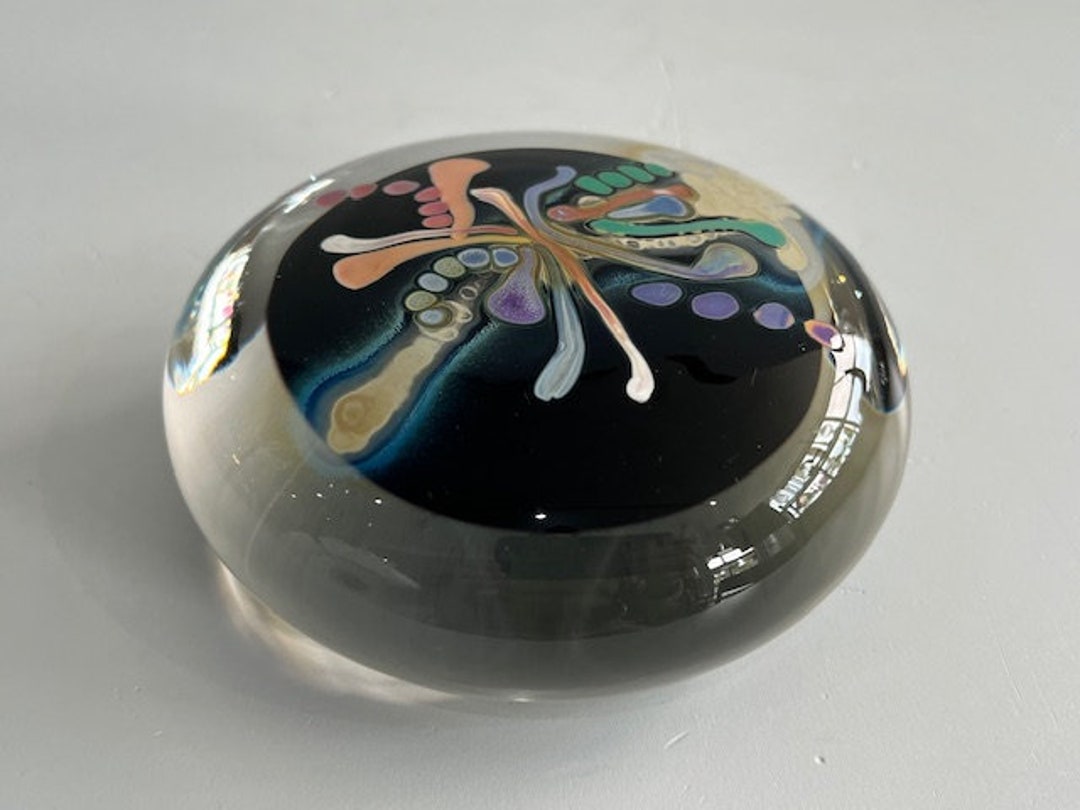 Nicholson Hand Blown Art Glass Paperweight Mid Century Modern - Etsy
