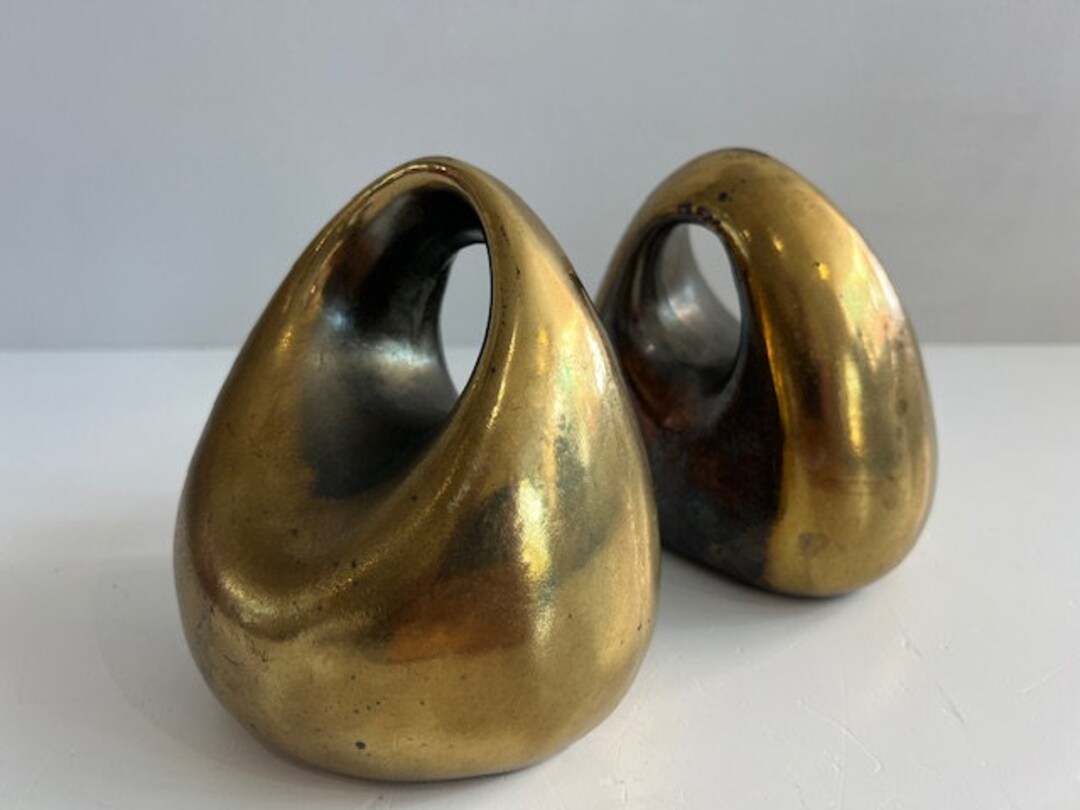 Ben Seibel Orb Bookends Brass Jenfred Ware Mid Century Modern for ...