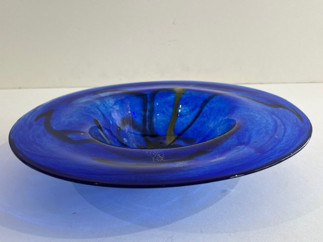 Signed Wolter Art Glass Bowl With 24 Karat Gold Mid Century Modern ...