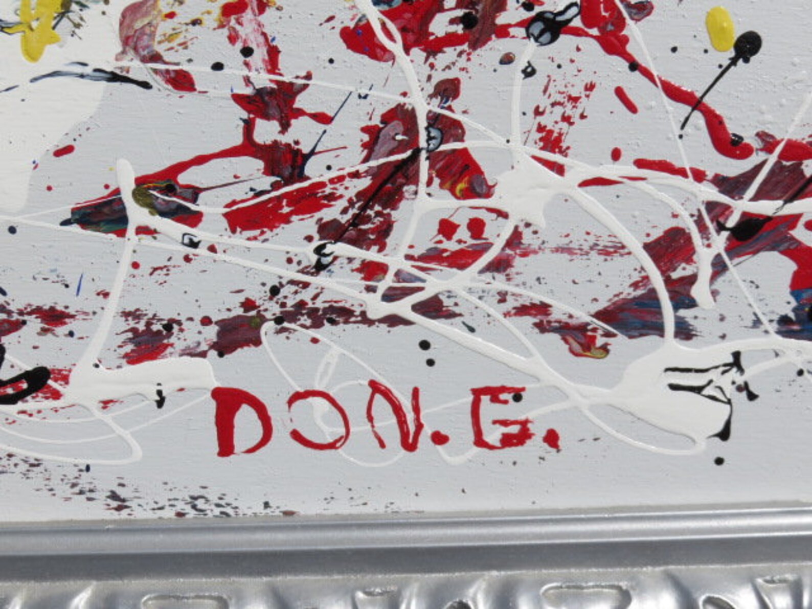 Huge Jackson Pollock Style Abstract Painting on Wood Mid - Etsy