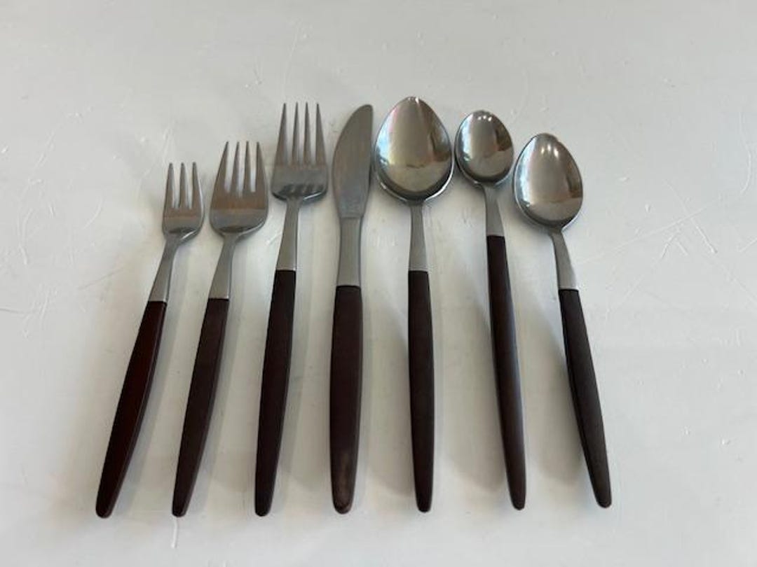 Danish Modern Pyramid Stainless Steel Flatware Set Mid Century Modern ...