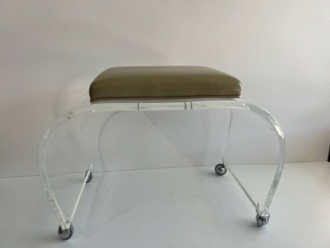 Lucite Waterfall Vanity Stool Mid Century Modern Bench - Etsy