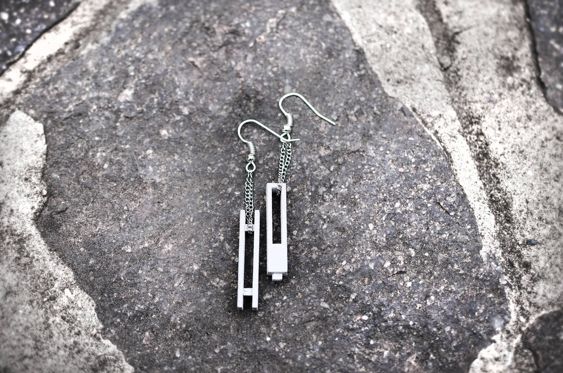 3d Printed Geometric Earrings for Architect or Engineer, Inspired by ...